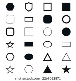 Basic Shapes Star Badges Round Stock Vector (Royalty Free) 2269032871 ...