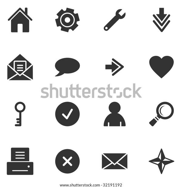 Basic Web Black Icons Stock Vector (Royalty Free) 32191192 | Shutterstock