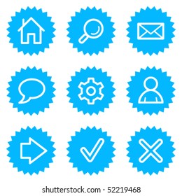 Basic Web Icons Blue Stickers Series Stock Vector (Royalty Free ...