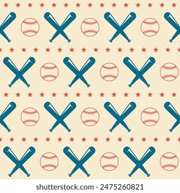 Bat Baseball Seamless Pattern Baseball Background Stock Vector (Royalty ...