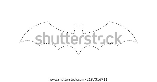 Bat Tracing Worksheet Kids Stock Vector (Royalty Free) 2197316911 ...