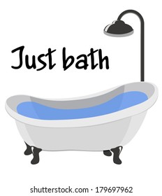 Wordcard Take Bath Girl Tub Illustration Stock Vector (Royalty Free ...