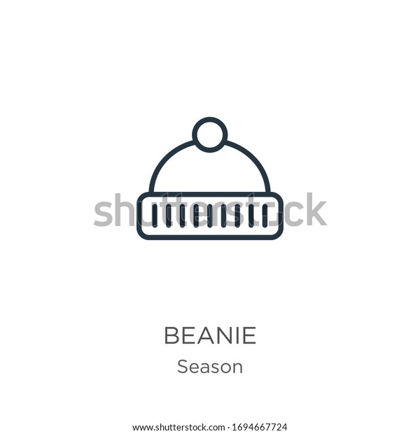 Beanie Icon Thin Linear Beanie Outline Stock Vector (Royalty Free) 1694667724 | Shutterstock