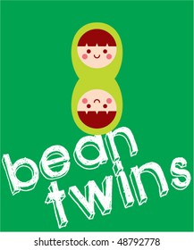 Beans Twins Greeting Stock Vector (Royalty Free) 48792778 | Shutterstock