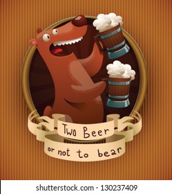 Bear Beer Label 04 Vector Stock Vector (Royalty Free) 130237409 ...