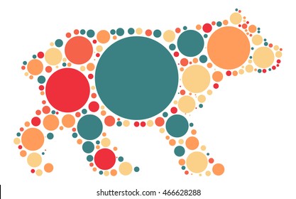 Bear Shape Vector Design By Color Stock Vector (Royalty Free) 464417027 ...