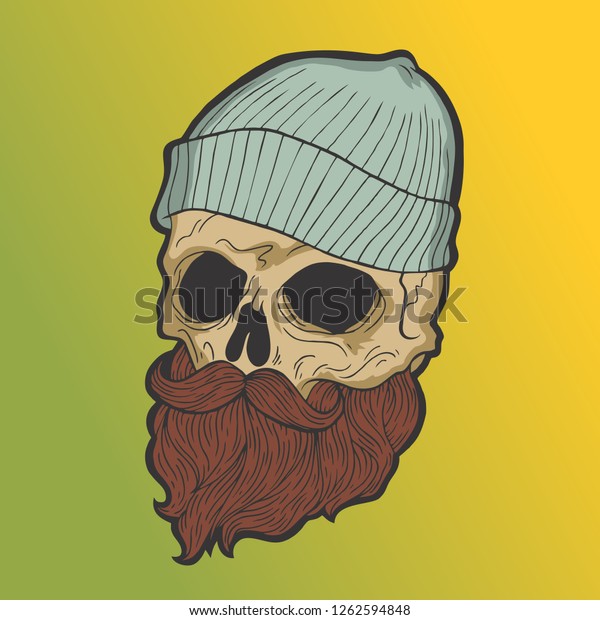 Beard Skull Vector Stock Vector (Royalty Free) 1262594848 | Shutterstock