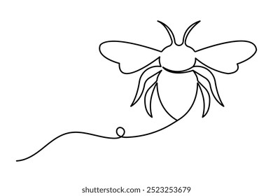 Bee Continuous One Line Drawing Simple Stock Vector (Royalty Free ...