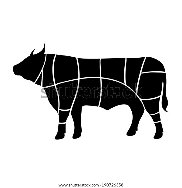 Beef Cut Cuts Beef Vector Stock Vector (Royalty Free) 190726358 ...