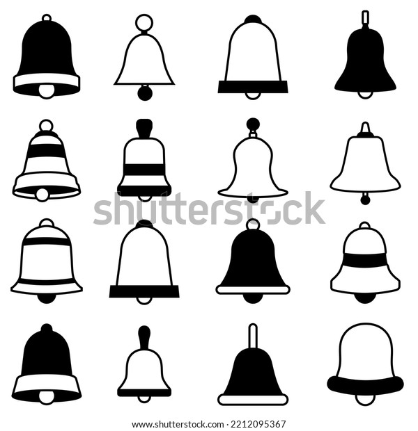 Bell Icon Vector Set Notification Illustration Stock Vector (Royalty ...