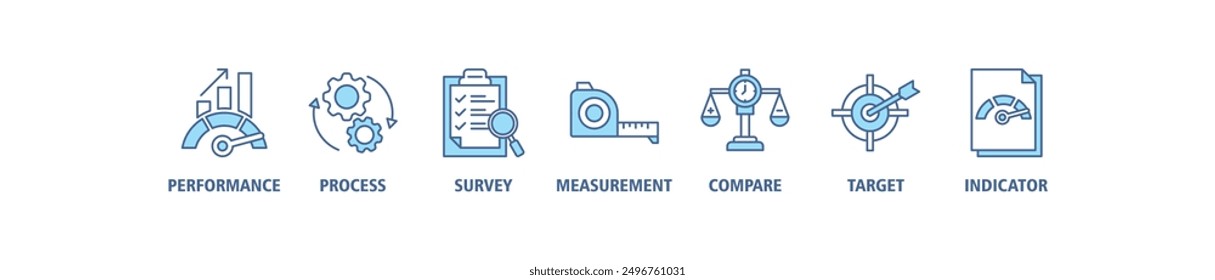 Benchmarking Banner Web Icon Set Vector Stock Vector (Royalty Free ...