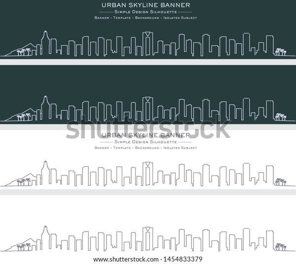 Benidorm Single Line Skyline Profile Banner Stock Vector (Royalty Free ...
