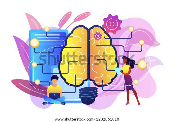 Big Brain Circuit Programmers Artificial Intelligence Stock Vector ...