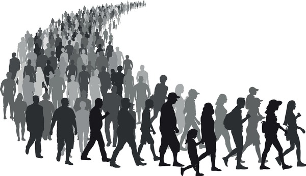 2+ Hundred Big Crowd People Moving Silhouette Royalty-Free Images ...