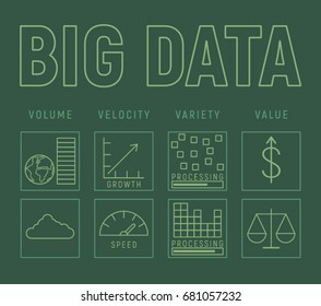 Big Data Icon Set Vector Illustration: เวกเตอร์สต็อก (ปลอดค่าลิขสิทธิ์) 681057232 | Shutterstock
