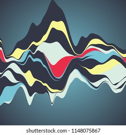 Big Data Visualization Streamgraph Futuristic Infographic Stock Vector ...