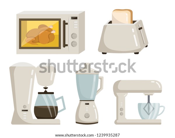 Big Set Kitchen Appliances Vector Elements Stock Vector (Royalty Free ...