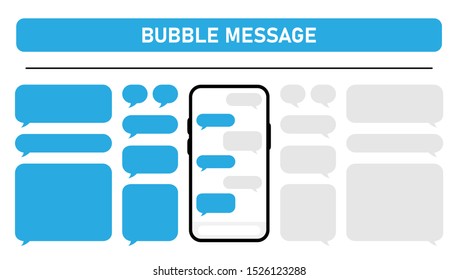 Big Set Blue Gray Message Bubbles Stock Vector (Royalty Free ...