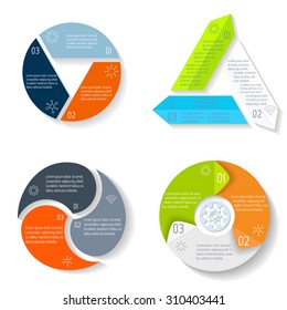 Set Vector Round Infographics Diagrams Circular Stock Vector (Royalty ...
