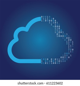 Binary Cloud Computing Symbol Online Technology Stock Vector (Royalty ...