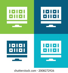 Binary Code Flat Four Color Minimal Stock Vector (Royalty Free ...