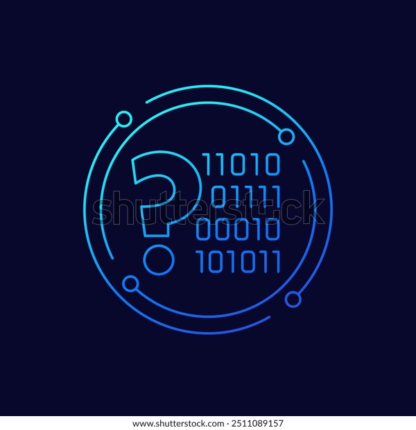Binary Code Icon Question Mark Linear Stock Vector (Royalty Free ...