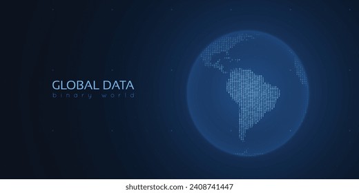 Binary Planet Earth Big Data Global Stock Vector (Royalty Free ...