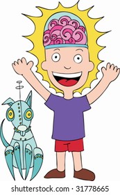Bionic Brain Kid Stock Vector (Royalty Free) 31778665 | Shutterstock