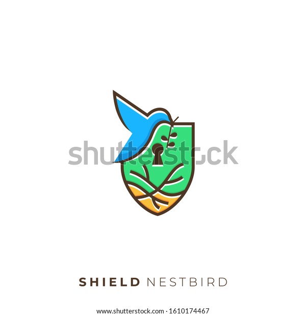 Bird Shield Key Illustration Vector Template Stock Vector (Royalty Free ...