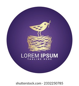 Bird Text Logo Vector Illustrator Template Stock Vector (Royalty Free ...