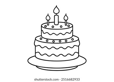 2,308 Birthday Cake Clip Art Black White Royalty-Free Images, Stock ...