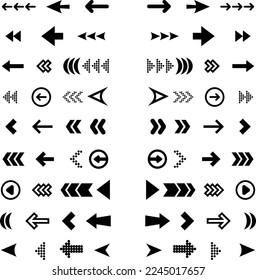 Black Arrows Flat Icon Set Modern Stock Vector (Royalty Free ...