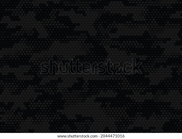 Black Digital Camouflage Pattern Vector Hexagonal Stock Vector (Royalty ...