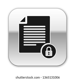Grey Document Lock Icon Isolated On White Background File Format ...