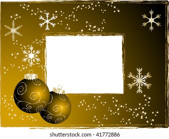Black Gold Christmas Frame Vector Illustration Stock Vector (Royalty ...