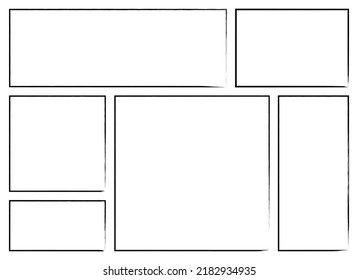 Sketch Set Black Brush Strokes Rectangles Stock Vector (Royalty Free ...