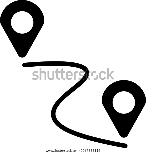 Black Icon Two Pointer Line Shape Stock Vector (Royalty Free ...