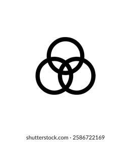 Black Interlocking Circles Icon Unity Vector Stock Vector (Royalty Free ...