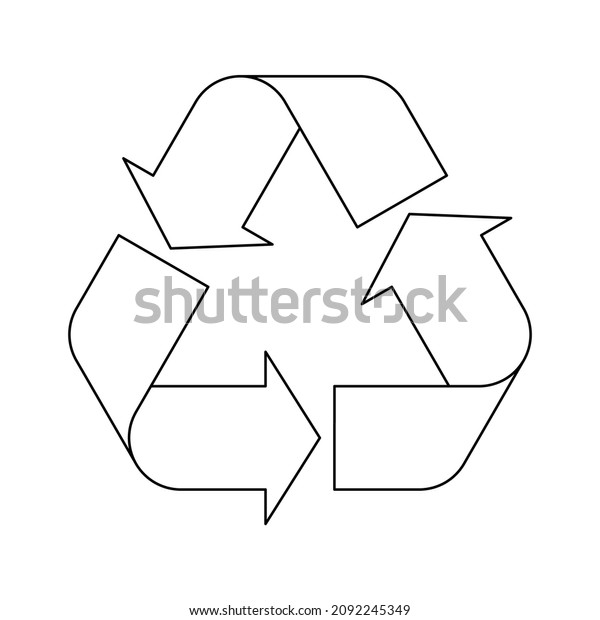 Black Outline Universal Recycling Symbol Stock Vector (Royalty Free ...