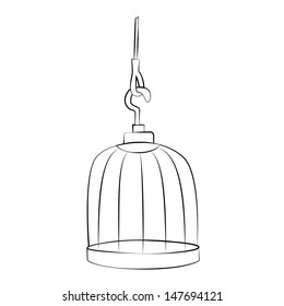 Black Outline Vector Bird Cage On Stock Vector (Royalty Free) 147694121 ...