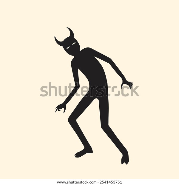Black Shadow Ghost Demon Character Standing Stock Vector (Royalty Free ...