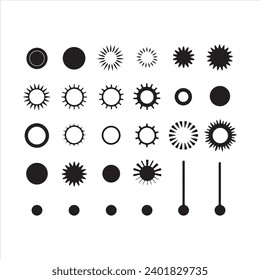Black Silhouette Loading Symbol Set Stock Vector (Royalty Free ...