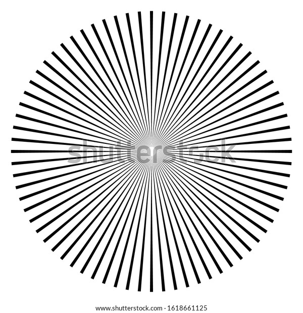 Black Straight Lines Radial Composition Isolated: vector de stock ...
