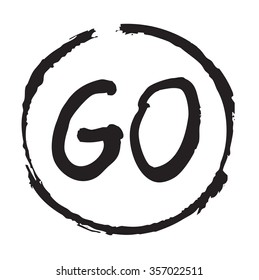 Black Vector Circles Frames Text Go Stock Vector (Royalty Free ...