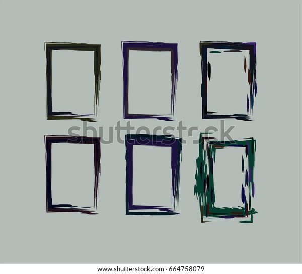 Black White Funky Vector Borders Retrofuturistic Stock Vector (Royalty ...