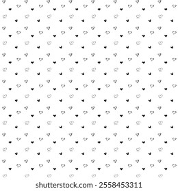 Black White Heart Seamless Pattern Stock Illustration 2515849923 ...