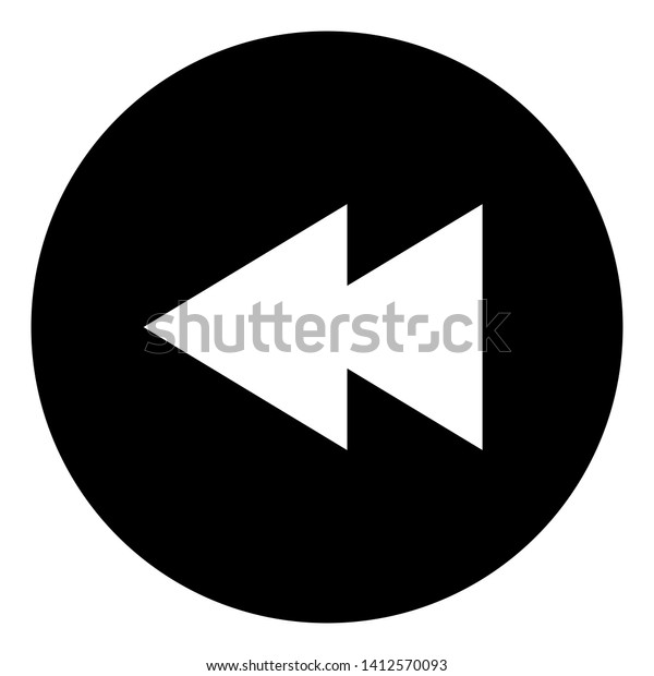 Black White Rewind Button Stock Vector (Royalty Free) 1412570093 ...