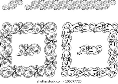 Heading Text Border Design Parallel Effect Stock Vector (Royalty Free ...