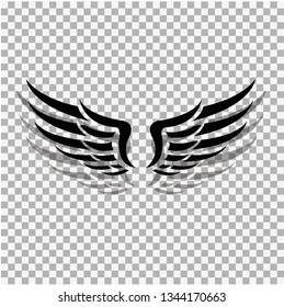 Black Wing Icon Vector Stock Vector (Royalty Free) 1344170663 ...