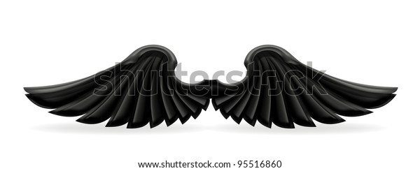 Black Wings Vector Stock Vector (Royalty Free) 95516860 | Shutterstock